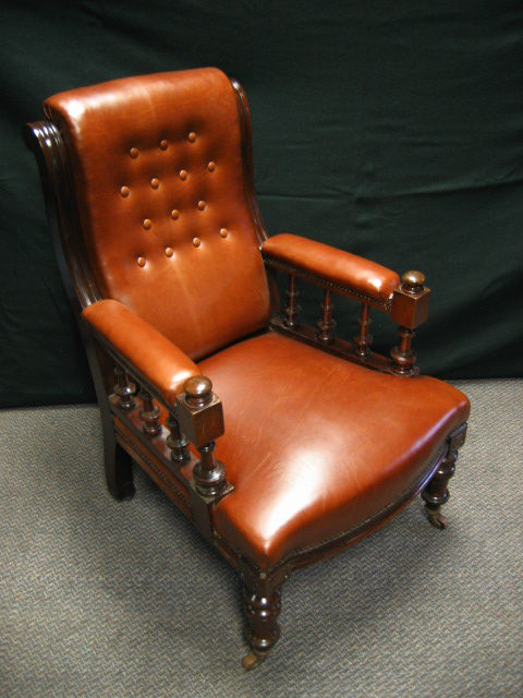 Leather Library Chair - Antiques Atlas