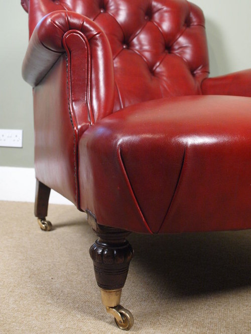 Victorian Leather Easy Chair - Antiques Atlas